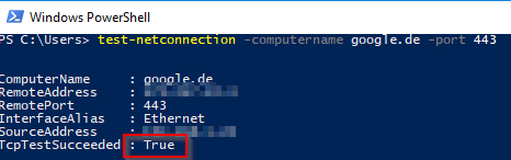 PING Port - Windows cmd: PsPing - PowerShell Test-Netconnection